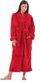 Huňatý červený župan s límcem Lilly 21 20 3551 - S