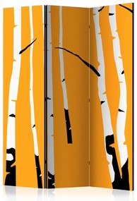 Paraván - Břízy na oranžovém pozadí 135x172