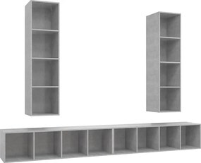 Nástěnné TV skříňky 4 ks betonově šedé dřevotříska 3079893