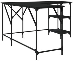 Petromila Psací stůl černý 139 x 139 x 75 cm kompozitní dřevo