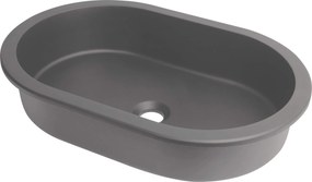 Deante Silia, granitové umyvadlo pro zapuštění na/pod desku 588x390x145 mm, antracitová metalíza, DEA-CQS_TU6U