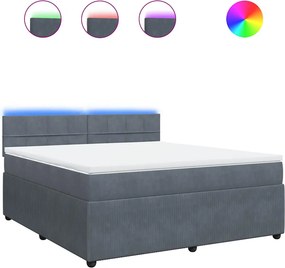 Box spring postel s matrací tmavě šedá 180x200 cm samet 3290107