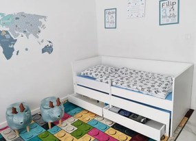 BabyBeds Praktická postel s přistýlkou a úložným prostorem HOMNES 200x90 bílá Matrace k posteli?: Ne, bez matrací Bílá