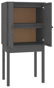 Skříň highboard šedá 60x40x120 cm masivní borové dřevo - Default Title