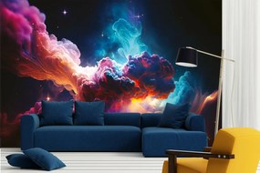 DIMEX | Vliesová fototapeta na zeď Colorful Smoke MS-5-AI-0021 | 375 x 250 cm | černá, oranžová, modrá, růžová