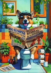 TREFL Puzzle Premium Plus Pets  People Stuff: Corgi na záchodě / 1000