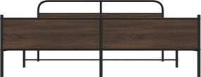 Kovový rám postele bez matrace hnědý dub 183 x 213 cm 3318711
