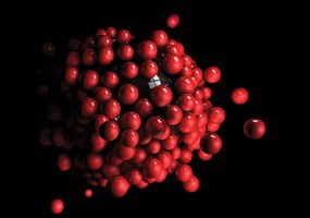 Fototapeta - Shluk -  červené lesklé kuličky (152,5x104 cm)