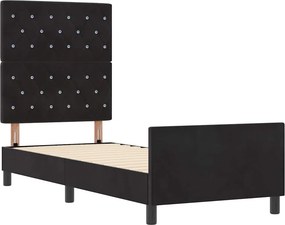 Postel s boxspringem s čelo Černá 80 x 200 cm samet 3344839