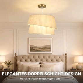 HOMCOM Elegantní závěsné svítidlo s dvojitým stínidlem, výškově nastavitelné, do obývacího pokoje, bílé