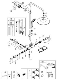 GROHE 26403001 - Sprchový systém VITALIO JOY 260 450 mm lesklý chrom