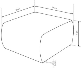 Taburet ALLORA | 82x75 cm | obdélníkový | bez úložného prostoru | VÝBĚR TKANIN
