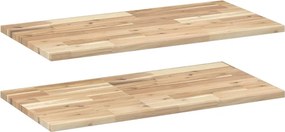 Plovoucí police 2 ks 100 x 40 x 2 cm neošetřené akáciové dřevo 3279400