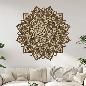 dřevo života 2 vrstvá mandala ROZKVĚTU Rozměry šxv (cm): 40x40, Zvolte barevný dekor: ořech-javor