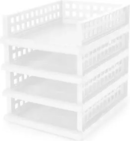 Compactor Midi bílý / Stohovatelný organizér / 4 zásuvky / 34 x 45 x 1