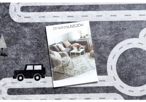 Dywany Luszczow Dětský kusový koberec JUNIOR 52107.801 pratelný  Medvědi, zvířata, ulice pro děti protiskluz, šedá Rozměr koberce: 160 x 220 cm