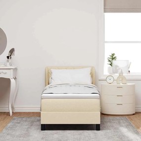 Postel s boxspringem s čelo Krémová 80 x 200 cm textil 3340057