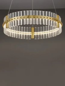 LED stmívatelný platinum zlatý moderní lustr Kezo