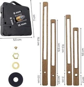 Minimalistické dřevěné ručičky s tichým chodem pro váš interiér | SENTOP R102