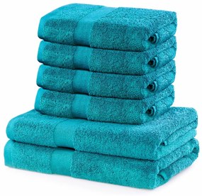 DecoKing Sada ručníků a osušek Marina tyrkysová, 4 ks 50 x 100 cm, 2 ks 70 x 140 cm