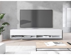 TV stolek/skříňka Adenik 180 MDF, Barva: biały / biała fala, Osvětlení: osvětlení LED RGB - barevné