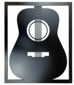 Živá Zeď Dřevěná nástěnná dekorace Klasická kytara černá