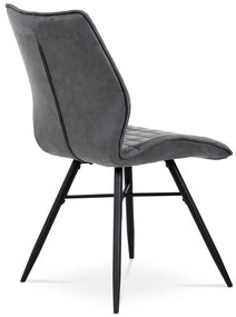 Jídelní židle, šedá látka vintage, kov černý mat - HC-444 GREY3