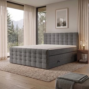 Šedá boxspring postel s úložným prostorem 180x200 cm Blend – Maison de Rêve