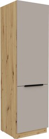 ARIA li | vysoká skříňka 60 LO-210 2F na vestavnou lednici | 60 cm | ANTI FINGERPRINT povrch | artisan/béžová