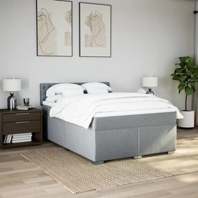Box spring postel s matrací světle šedá 140 x 200 cm textil 3285918