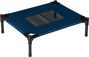 PawHut Přenosná Vysoká Postel pro Psy a Kočky s Prodyšnou Síťovinou a Oxfordskou Tkaninou pro Interiér a Exteriér 61x46x18 cm Modrá | Aosom