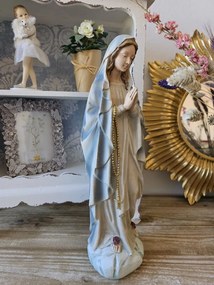 Modro-béžová dekorace soška panenky Marie - 11*8*35 cm