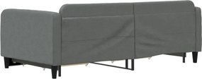 Válenda s přistýlkou a zásuvkami tmavě šedá 100 x 200 cm textil 3196858