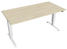 Elektr. nastavitelný stůl 160x80 - HOBIS MOTION MS 3 1600 Dekor stolové desky: akát, Barva kovové podnože: bílá