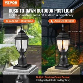 2 PC Soumrak do úsvitu Svítidlo na sloup venkovní lampy 390 mm Držák na sloup