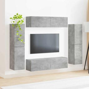 Sestava TV skříněk 8 ks Betonově šedá Kompozitní dřevo 3409135