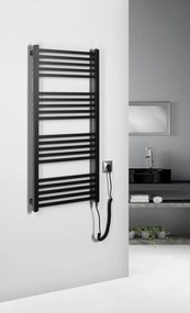 Sapho METRO-E elektrický koupelnový radiátor rovný 500 x 1060 mm 400 W černá mat ME410B