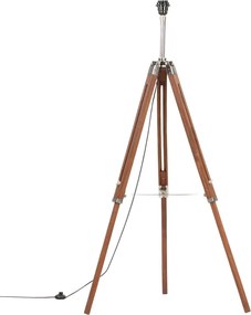 Stojací lampa stativ medově hnědá a bílá masivní teak 141 cm 288077