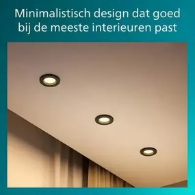 Philips Peridot černá O8,3 cm / Vestavné svítidlo / GU10 / 7W / IP20
