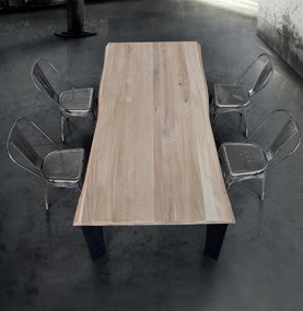 Masivní stůl kovové nohy 180x90x6