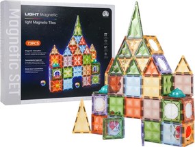 Magnetická stavebnice LIGHT MAGNETIC s podsvícením, 75 dílků