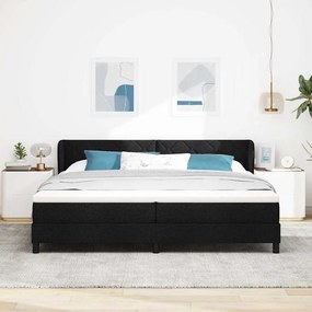 Postel s boxspringem s čelo Černá 200 x 200 cm textil 3340110