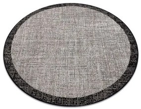 Dywany Luszczow Kusový koberec kulatý SIZAL FLOORLUX 20401 Rám stříbrný, černý Rozměr koberce: 160 cm KRUH