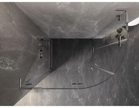 Mexen Lunar, L půlkruhový sprchový kout naklápěcí doleva 100 x 70 cm, 8mm čiré sklo, chromový profil, 833L-100L-070P-01-00