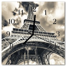 Nástenné skleněné hodiny Eiffelova věž