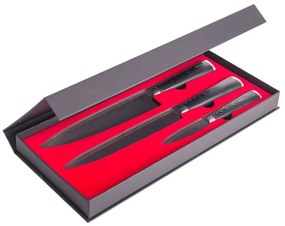 G21 Sada nožů G21 Damascus Premium v bambusovém bloku, Box, 3 ks + brusný kámen G21-6002298