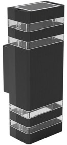 Exteriérové ​​nástěnné svítidlo Vini, 1x skleněné/černé hliníkové stínítko, (29,5 cm)