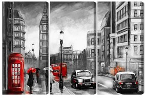 Vícedílný obraz Pohled Na Londýnské Ulice Nedostatek Nedostatek Přírodní plátno 180x120
