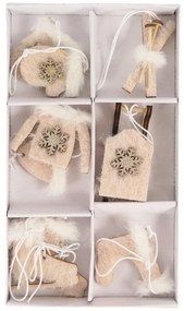 Sada vánočních závěsných dekorací CHRISTMAS SYMBOLS 6 ks - více barev