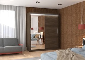 Posuvná skříň se zrcadlem a LED osvětlením TOM 180
